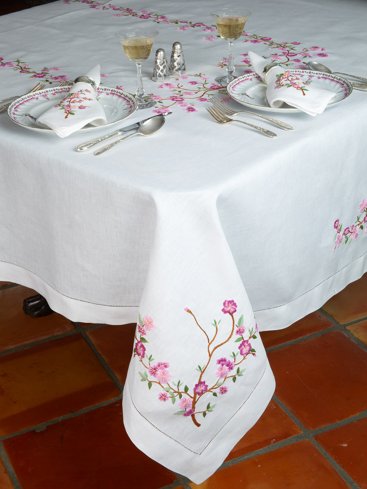Cherry Blossom Table Collection - Fine Table Linens - Schweitzer Linen